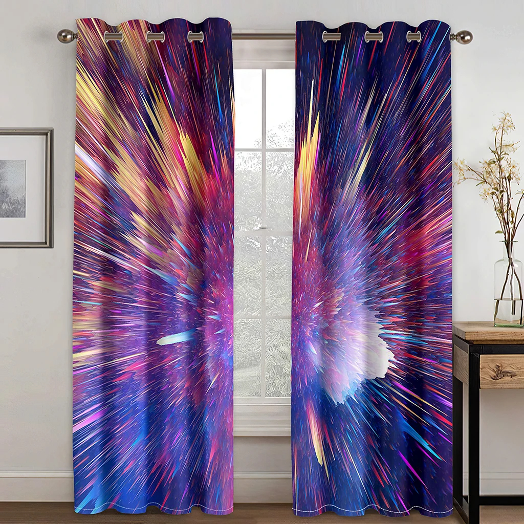 Trendy Colorful Starry Sky Dye Explosion High Shading Curtains for Cool ...