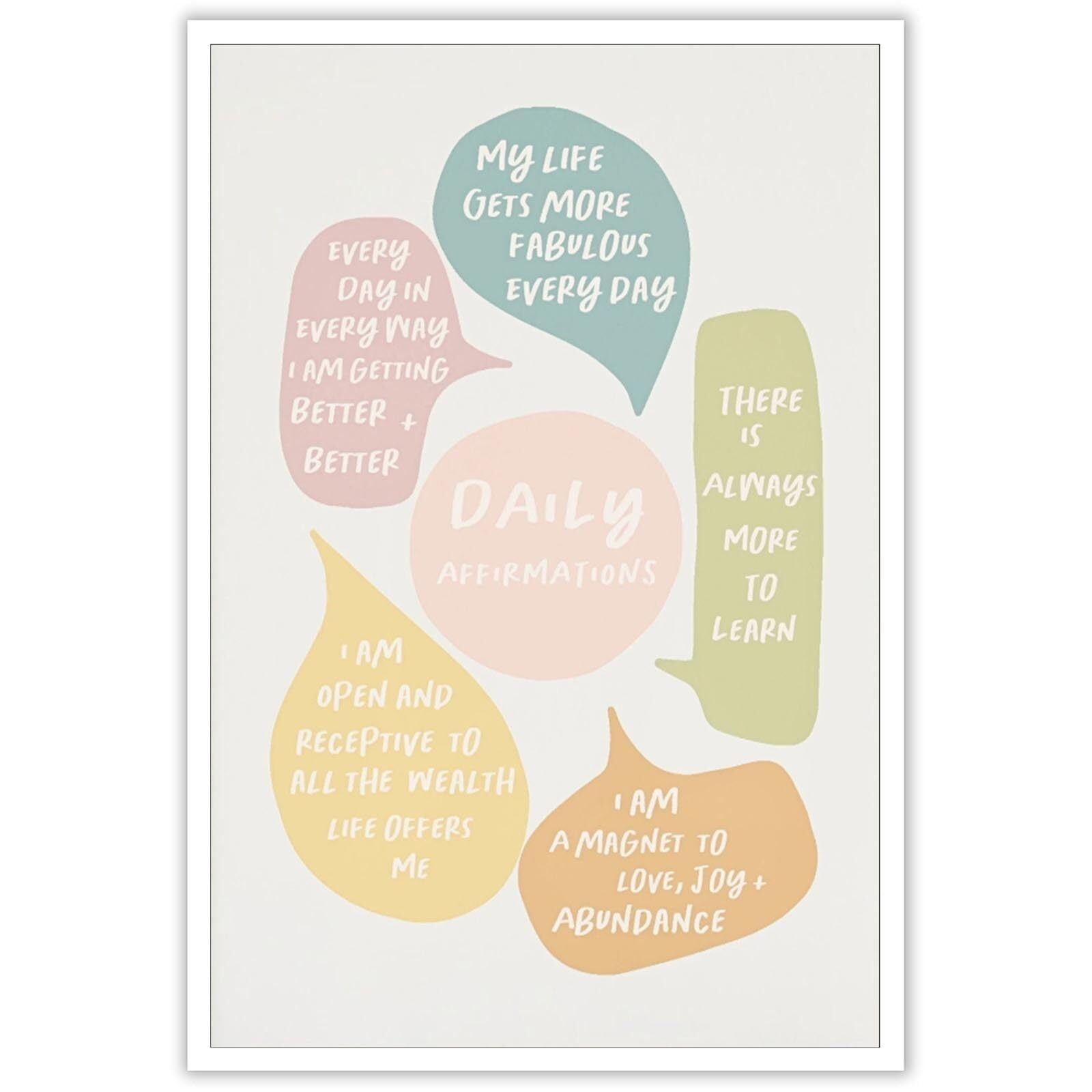 Trendy Daily Affirmation Posters Cute Colorful Positive Affirmation ...