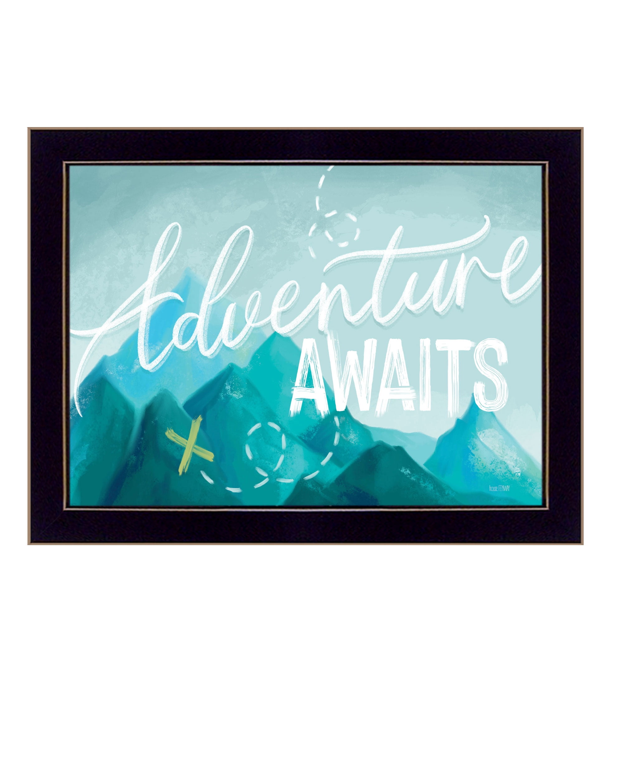 Trendy Decor 4U "Adventure Awaits II" Framed Wall Art, Modern Home ...