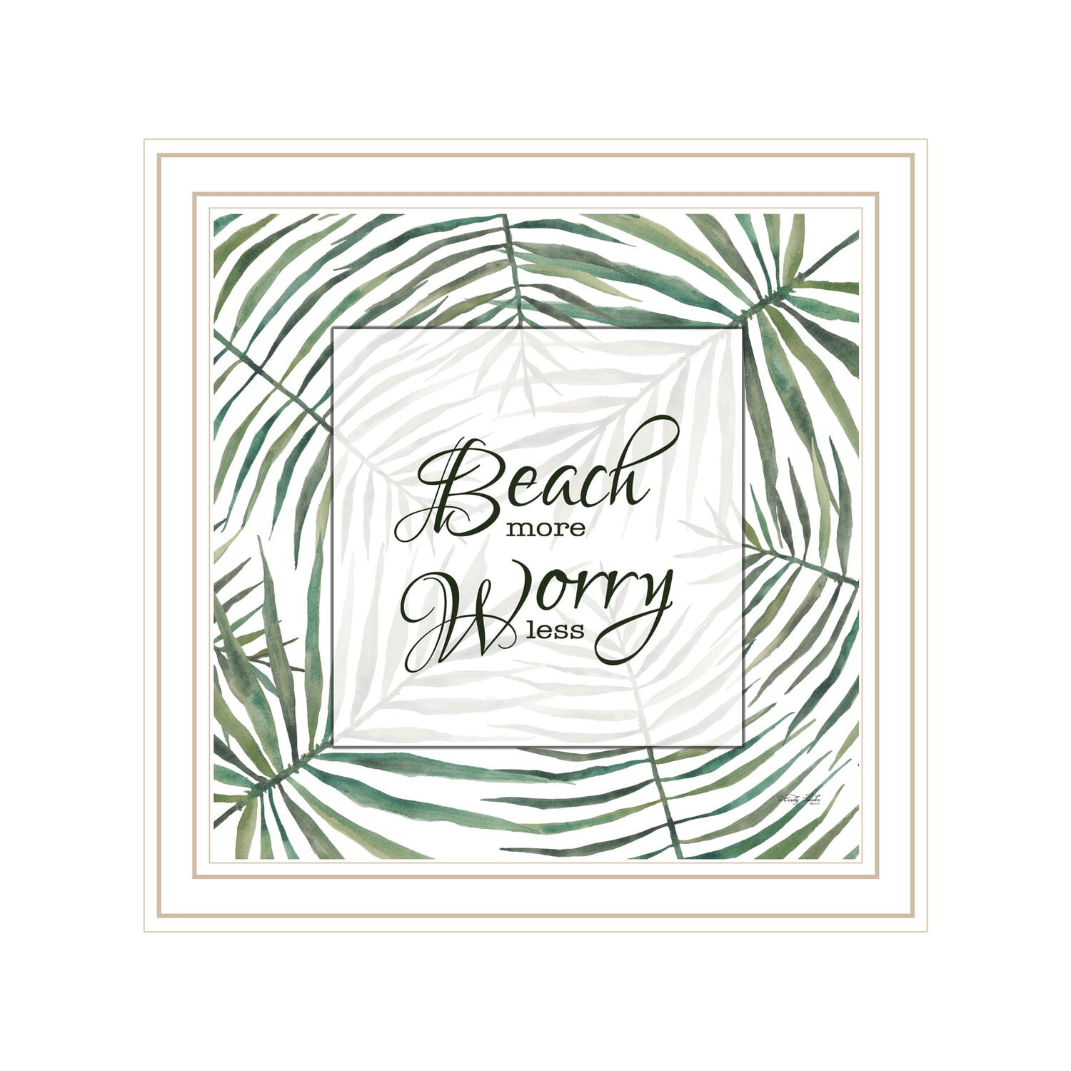 Trendy Decor 4U "BEACH MORE-Color:White,Style:FrameType3 - Walmart.com