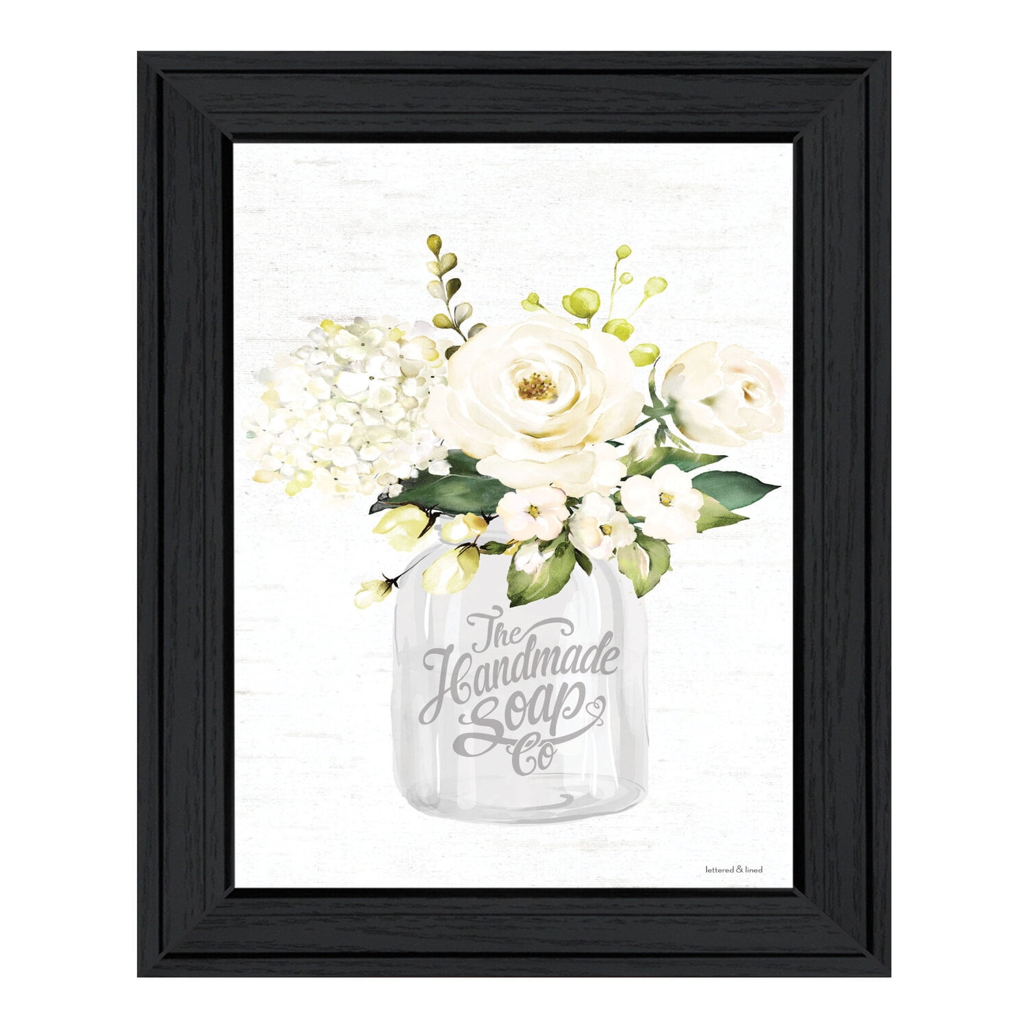 Trendy Decor 4U "Bathroom Flower Ja" Framed Wall Art-Color:Black,Style ...