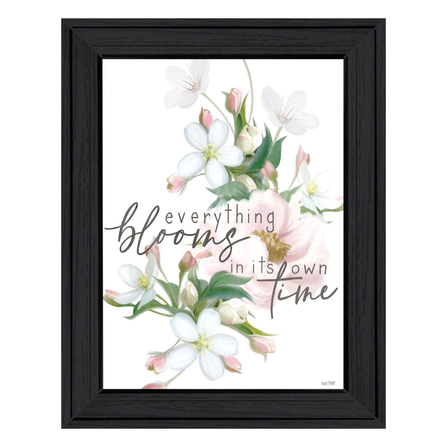 Trendy Decor 4U "Everything Bloom" Framed Wall Art-Color:Black,Style ...