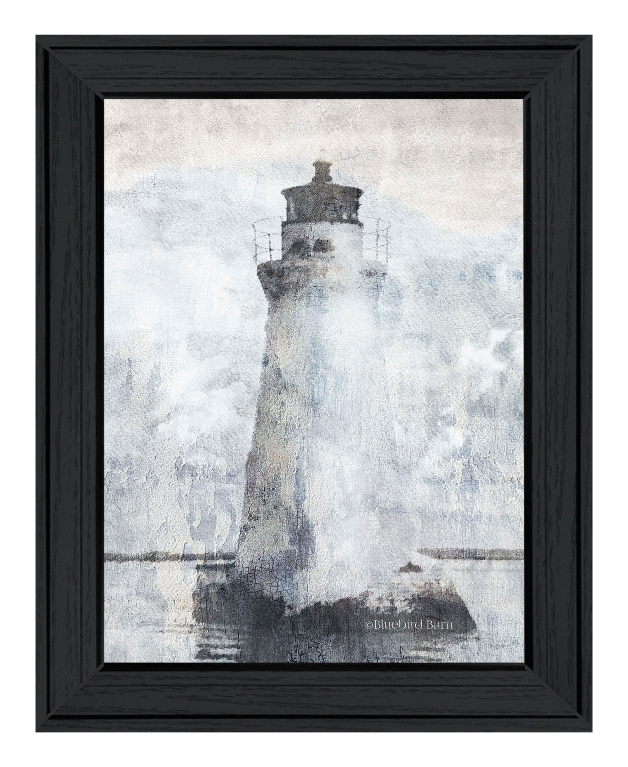 Trendy Decor 4U "Lighthouse" Framed Wall Art, Modern Home Décor Black ...