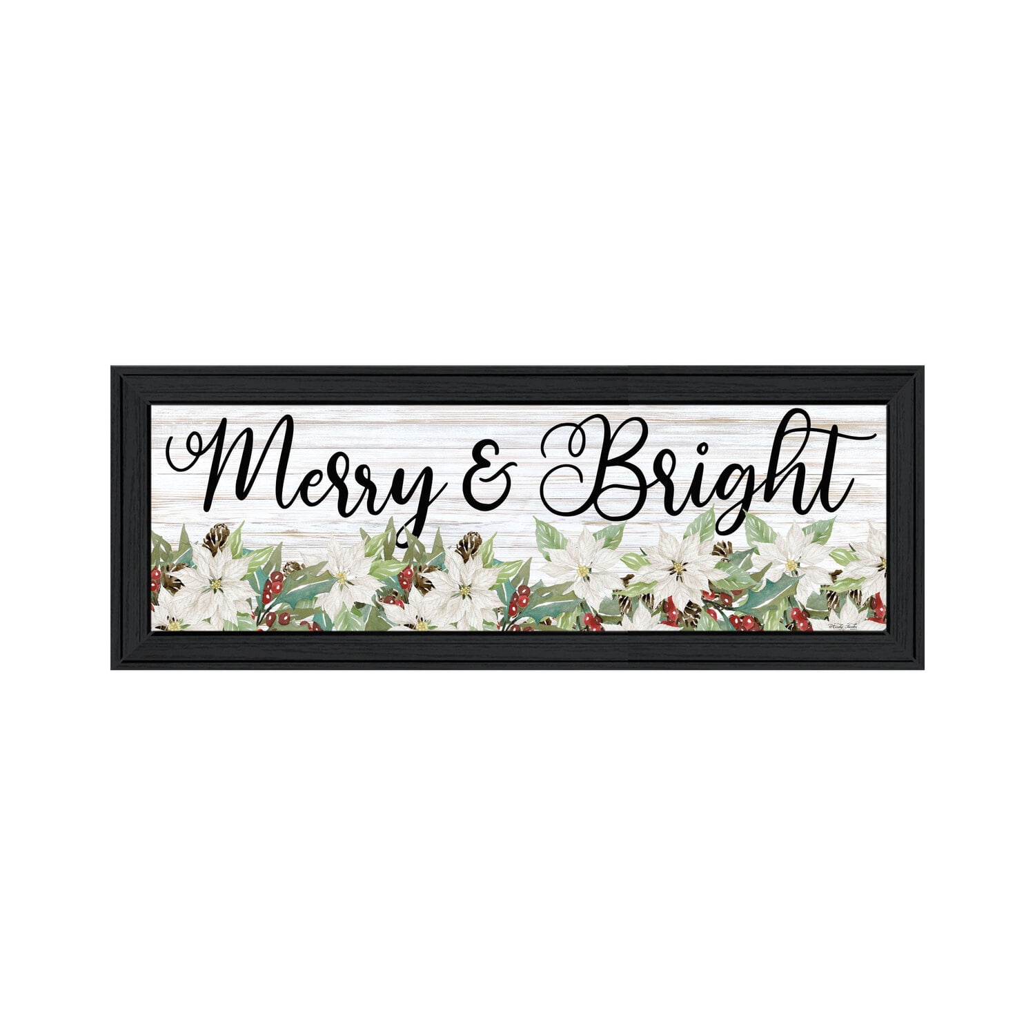 Trendy Decor 4U "Merry & Bright" Framed Wall Art-Color:Black,Style ...