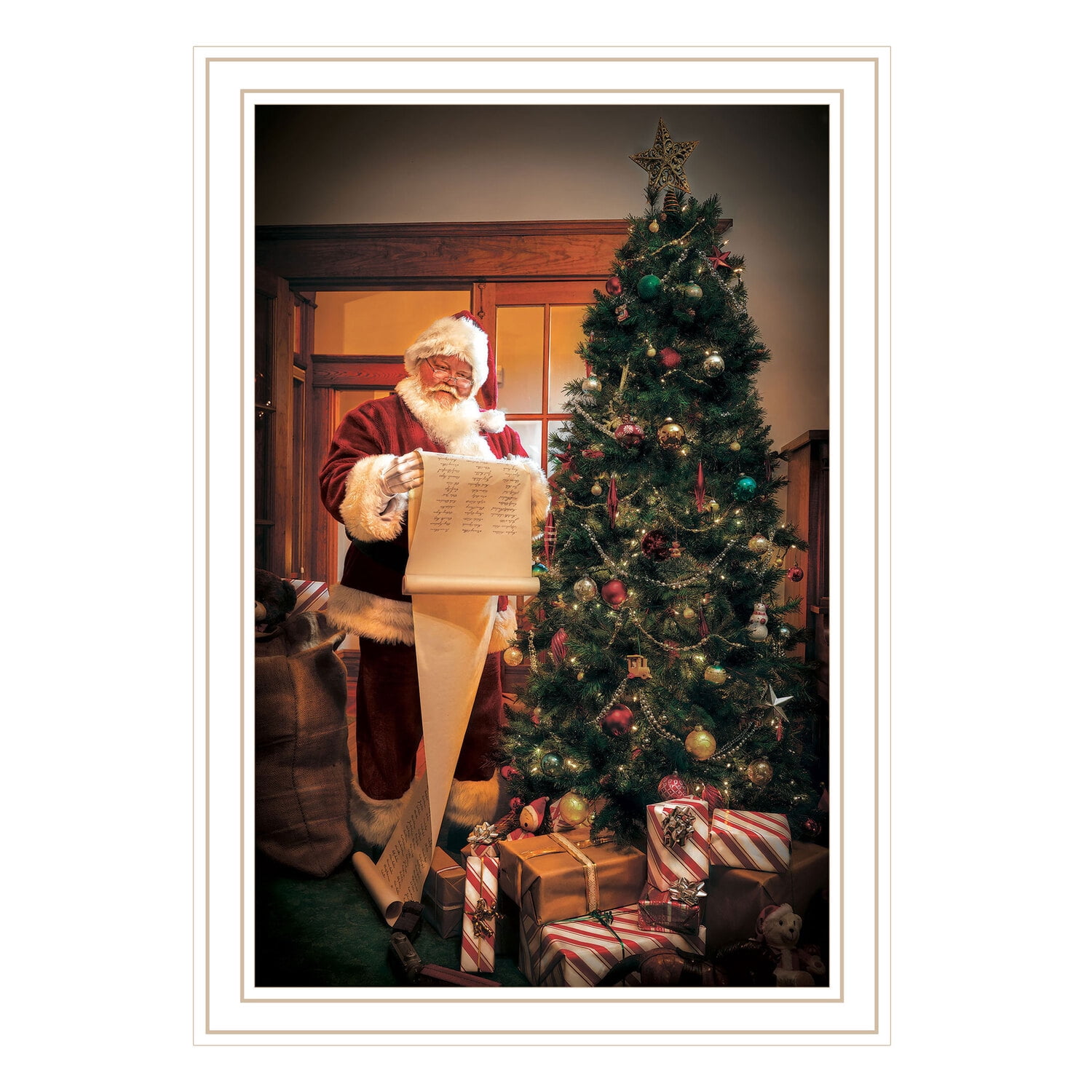 Trendy Decor 4U "Naughty Or Nice?" Framed Wall Art-Color:White,Style ...