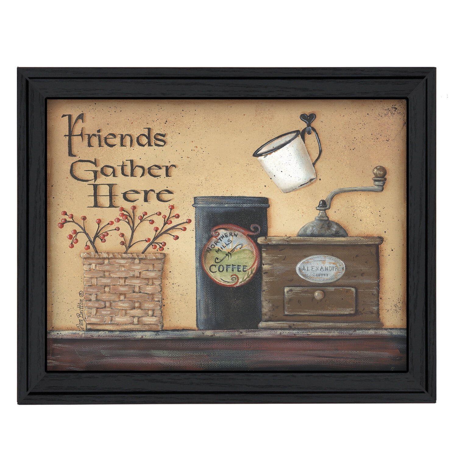 Trendy Decor4U "Friends Gather Here" By Pam Britton, Printed Wall Art ...