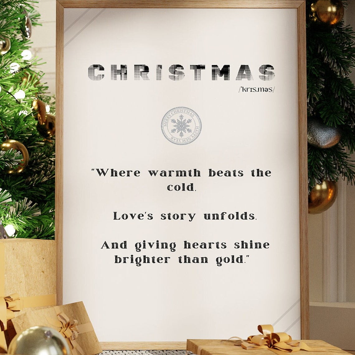 Trendy Definition Print Minimalist Wall Art, Christian Xmas Gifts ...