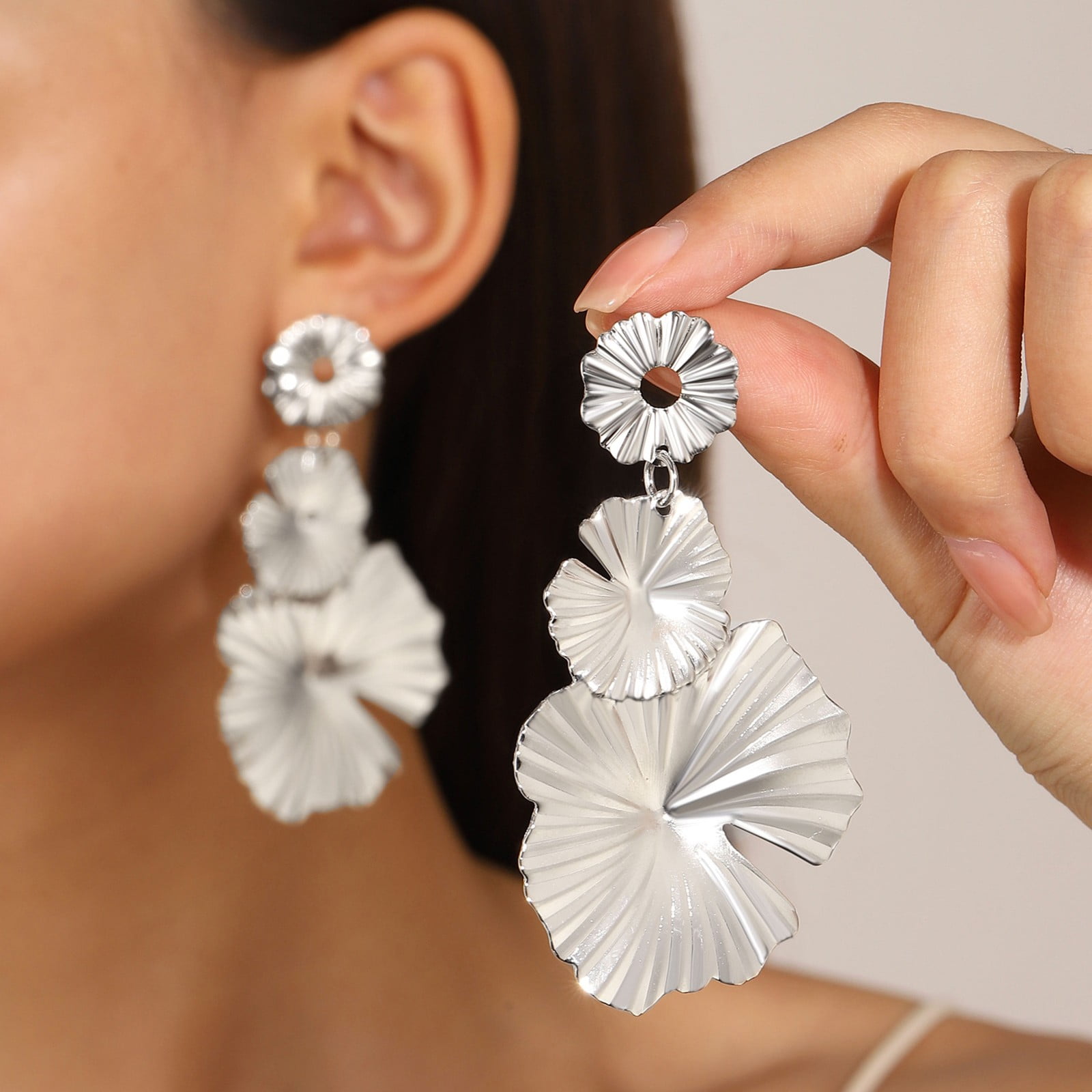 Trendy Earings Alert! Earrings for Women Exaggerated Flower Long Tassel Dangle Earrings Plant ...