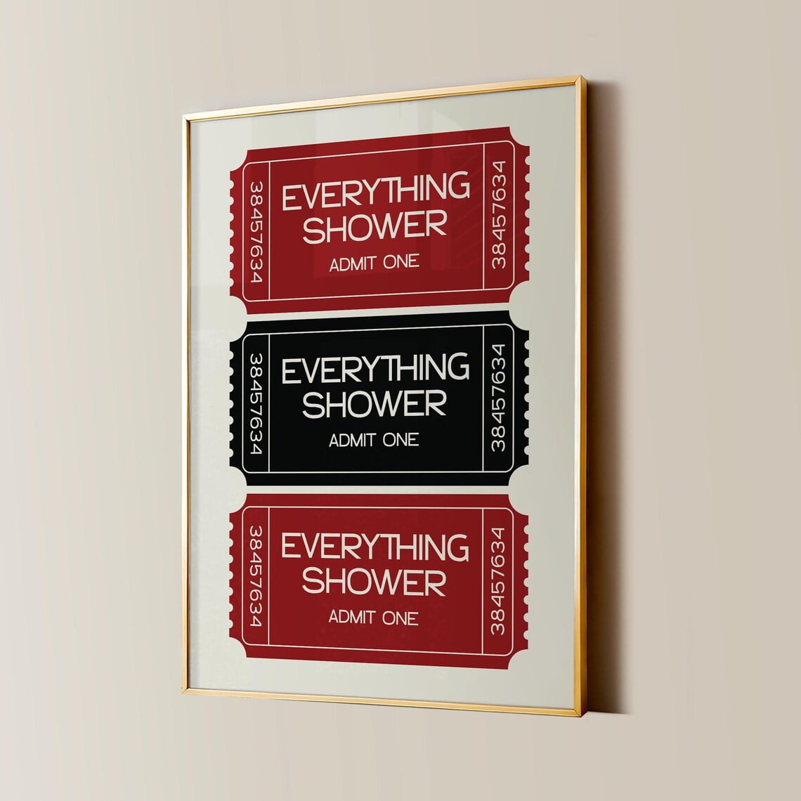 Trendy Everything Shower Ticket Print, Funny Bathroom Poster, Preppy ...