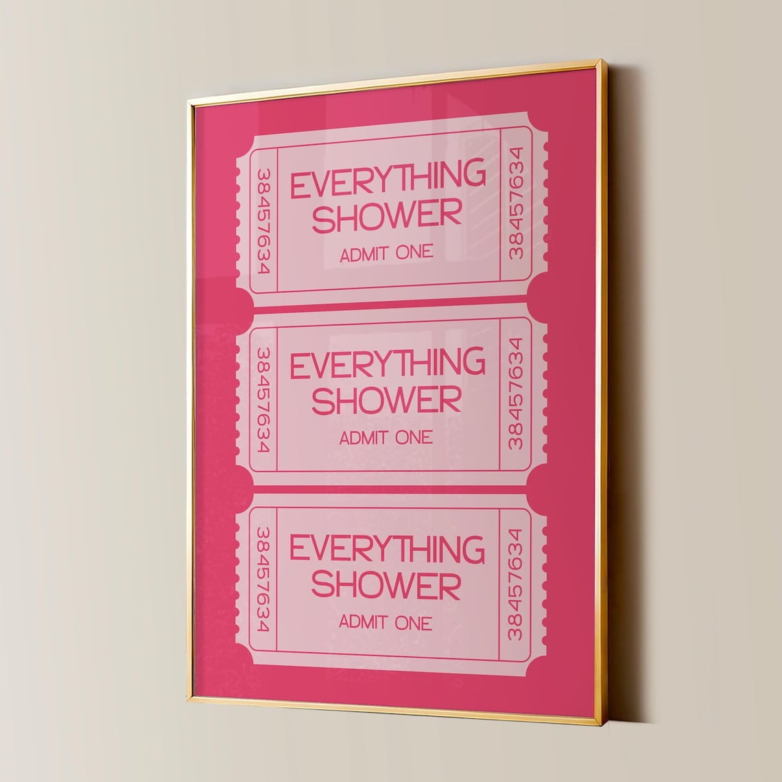 Trendy Everything Shower Ticket Print, Funny Bathroom Poster, Preppy ...