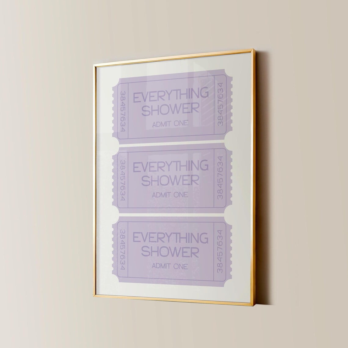 Trendy Everything Shower Ticket Print, Funny Bathroom Poster, Preppy ...