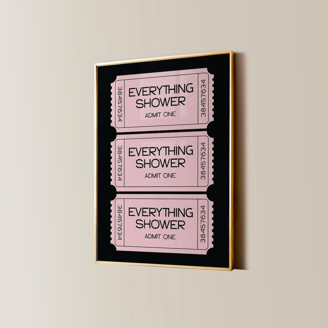 Trendy Everything Shower Ticket Print, Funny Bathroom Poster, Preppy ...
