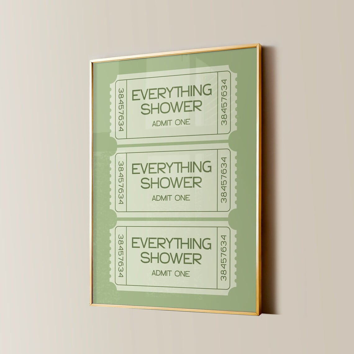 Trendy Everything Shower Ticket Print, Funny Bathroom Poster, Preppy ...