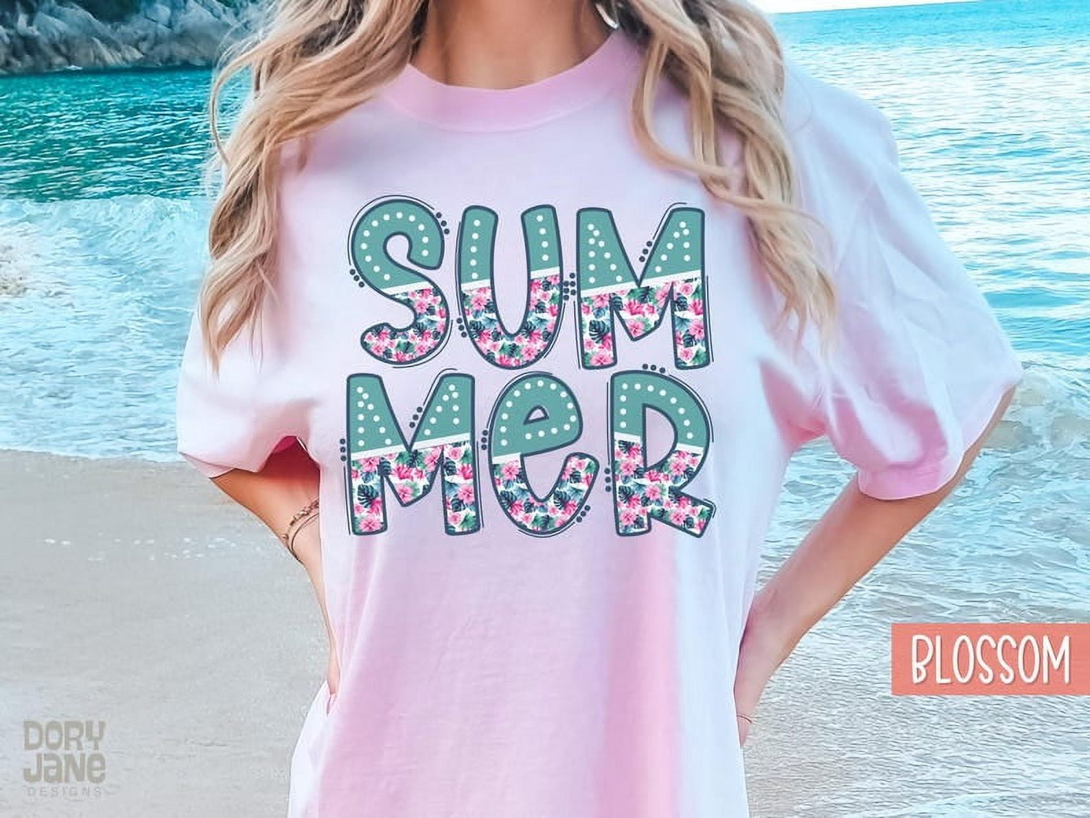 Trendy Floral Summer Shirt, Hello Summer Tee, Summertime Beach T-Shirt ...