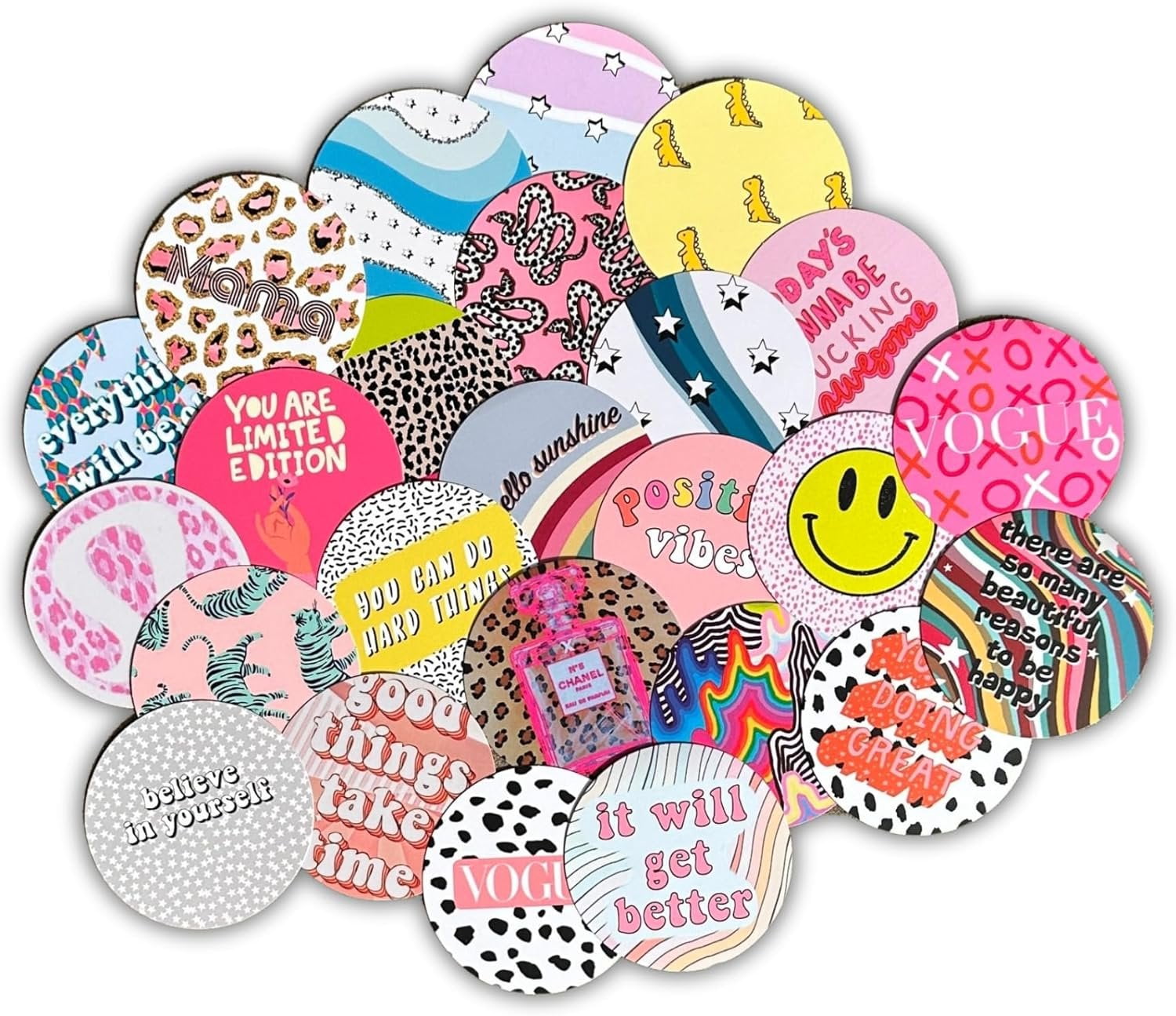 Trendy Freshie Cardstock Cutout Rounds 25 pk 2 inch Unique Mix Silicone Molds Assorted Bulk ...