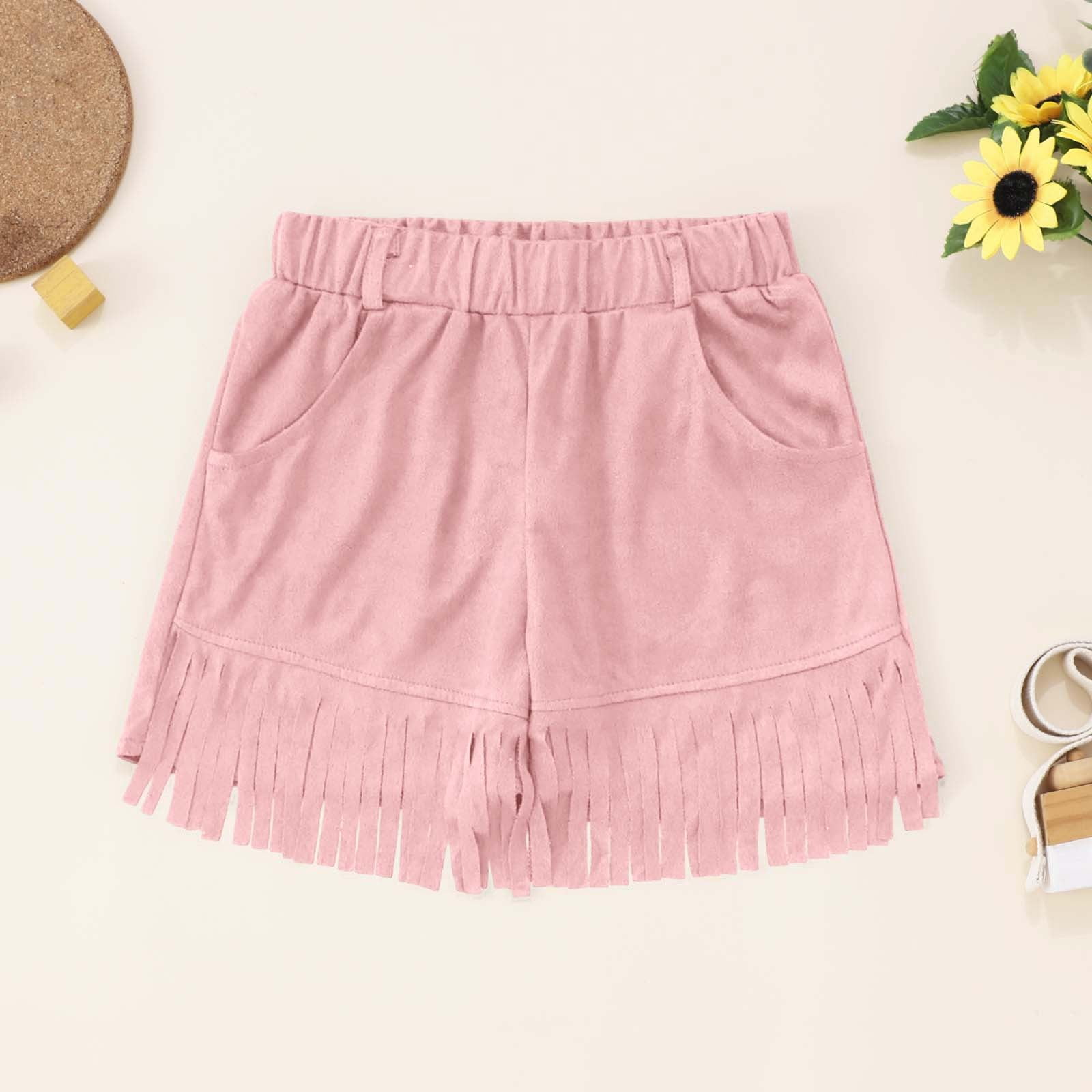 Trendy Girls Fringe Shorts for Kids Stylish Bohemian Tassel Outfit for ...