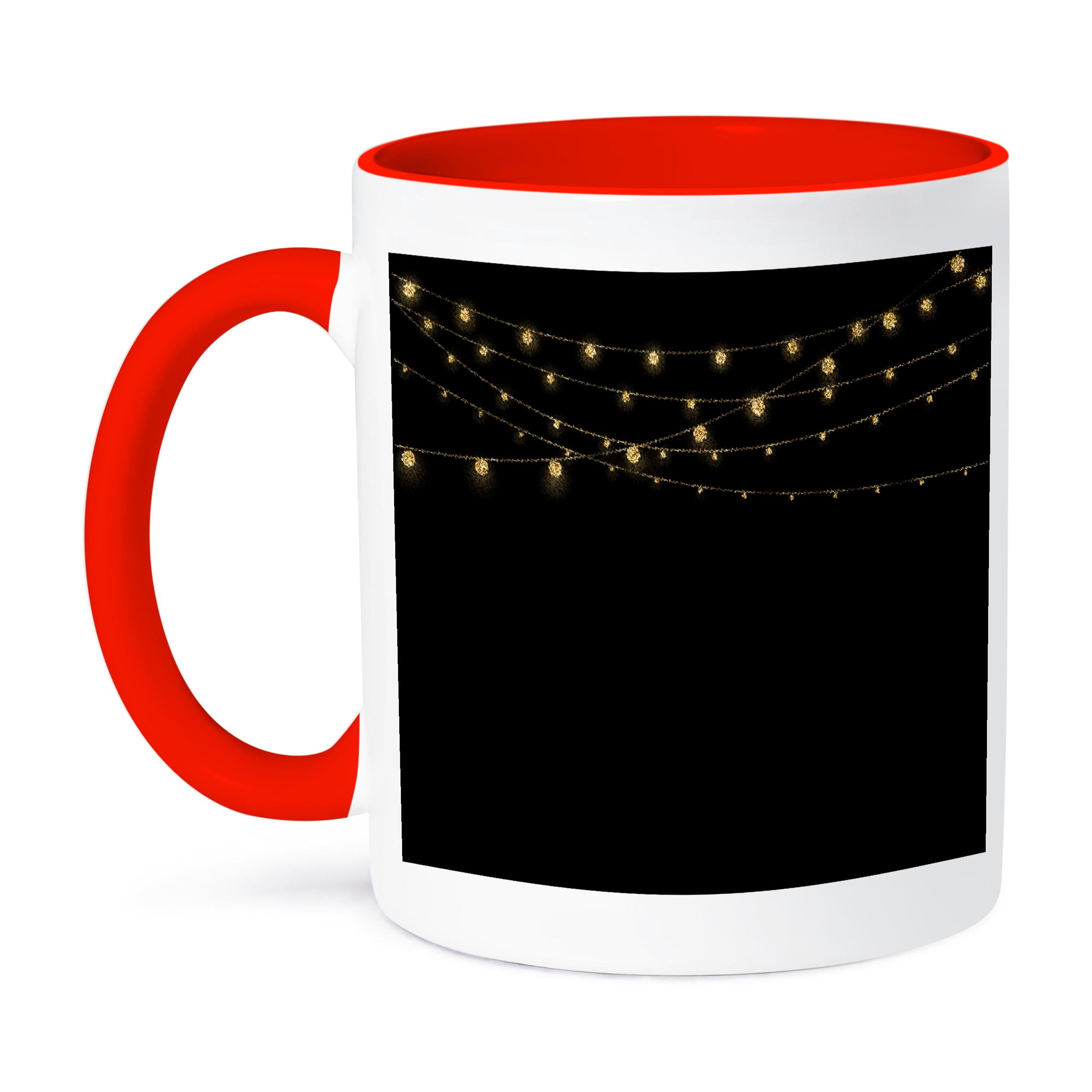 3dRose, Trendy Gold Shiny Sparkling Glitter Chain on Black , 11oz Two ...