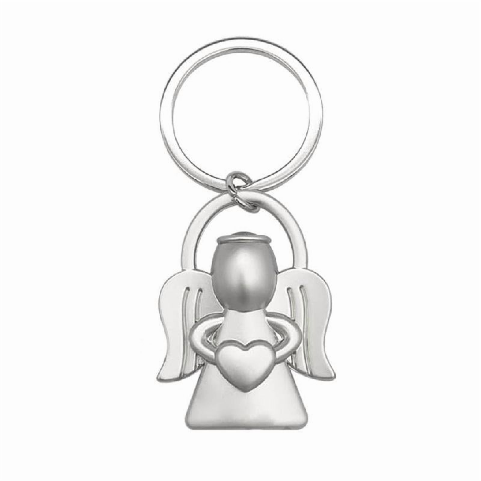 Trendy Guardian Angel Wing Keychain Silver Blessing Pendant Key Chain ...