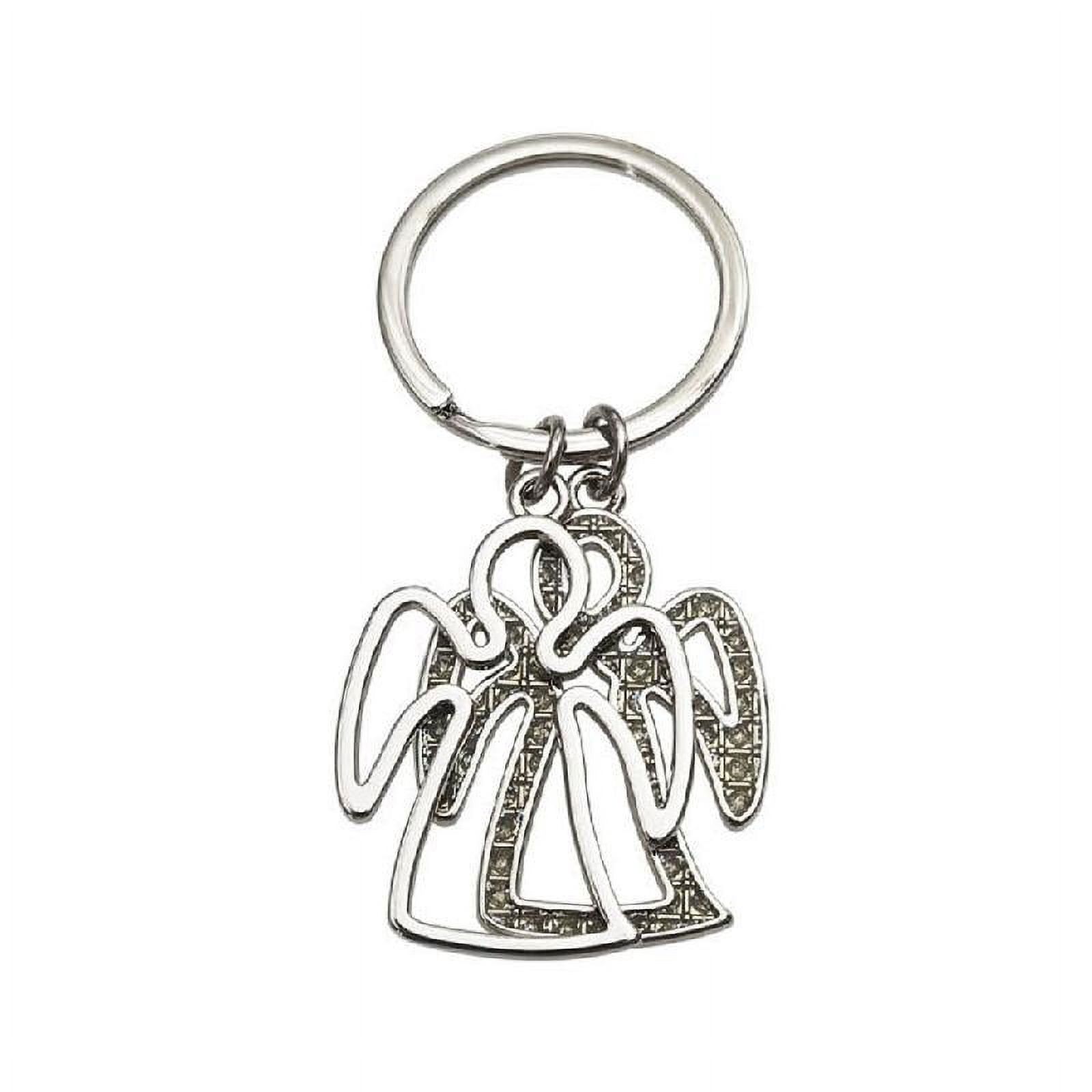 Trendy Guardian Angel Wing Keychain Silver Blessing Pendant Key Chain ...