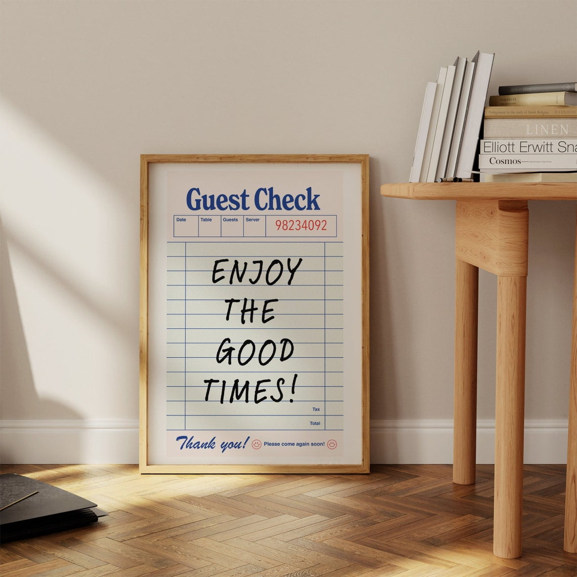 Trendy Guest Check Poster Retro 'Enjoy The Good Times' Wall Art ...