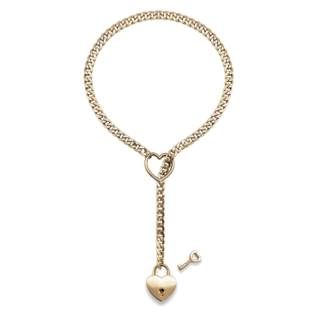 Trendy Heart O Ring Pendant Necklace Punk Rock Inspired Slip Chain ...