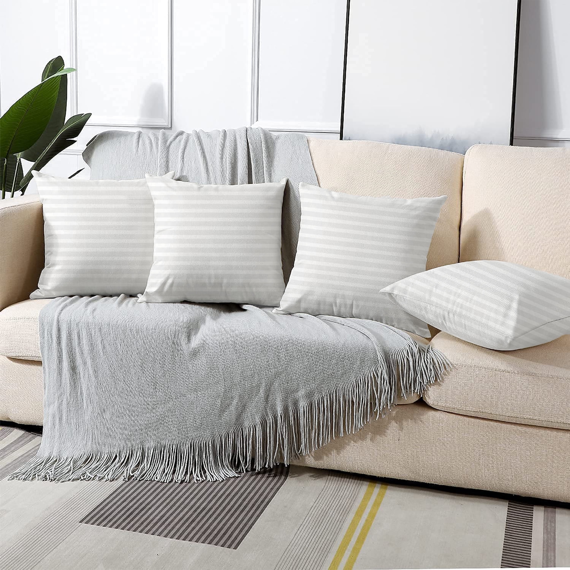 Trendy Home 16” x 16” Polyester Decorative Pillows, Hypoallergenic (4 ...