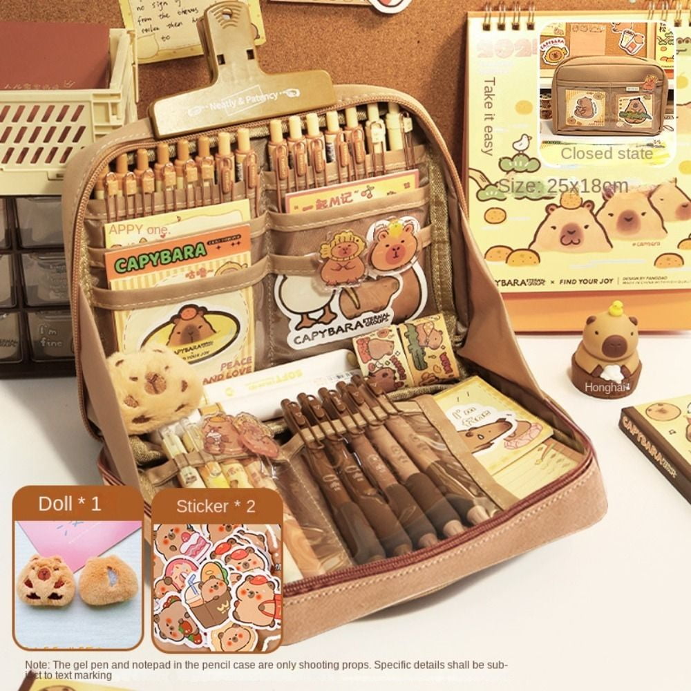 Trendy Large Capacity Hand-held Storage Pouch Cute Stationery Set Pen ...