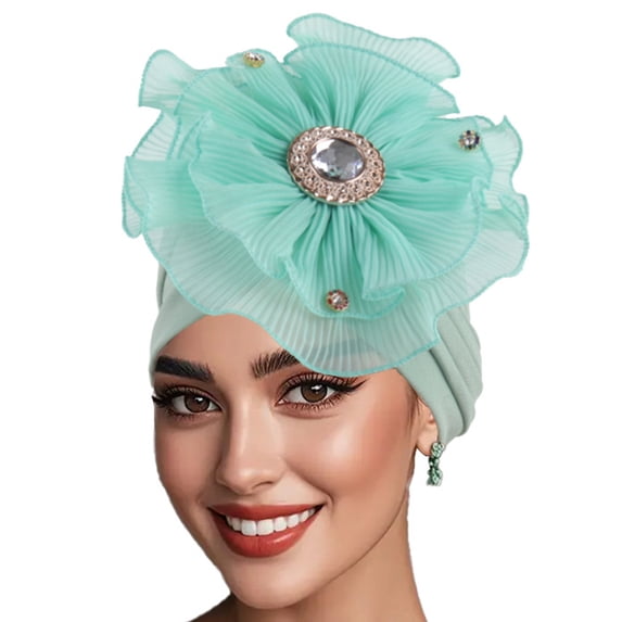 Trendy Large Flower Headscarf Hat Windproof Protecting Hat Men ...
