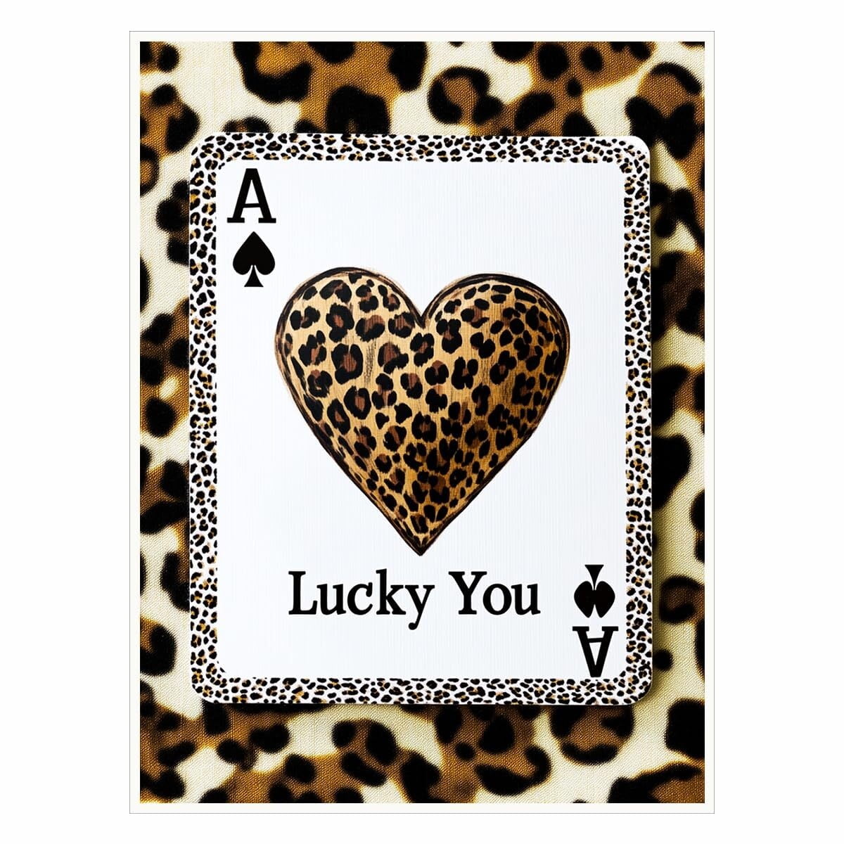 Trendy Leopard Spade Ace Wall Art Leopard Coquette Girl Room Lucky You ...
