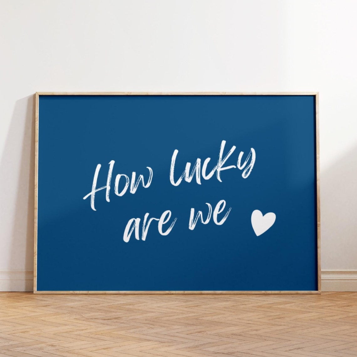 Trendy How Lucky Are We Wall Art Blue Retro Aesthetic Poster Apartment ...