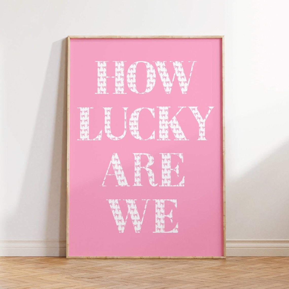Trendy How Lucky Are We Wall Art Print, Pink Retro Aesthetic Poster, College Apartment Decor ...