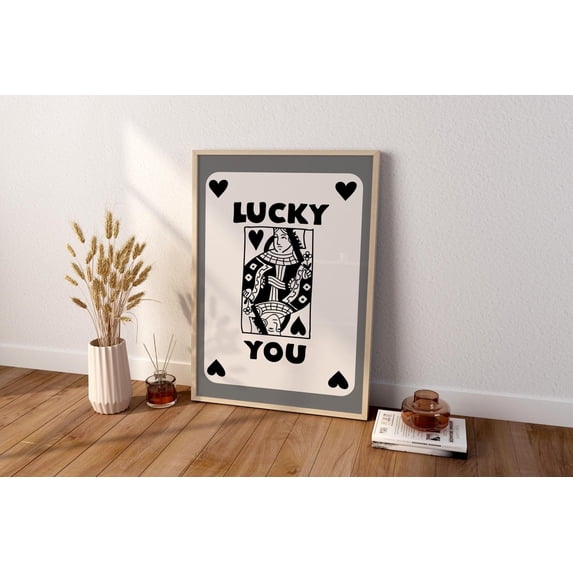 Trendy Lucky You Queen Of Hearts Playing Card Fashion Bar Cart Pop Art ...