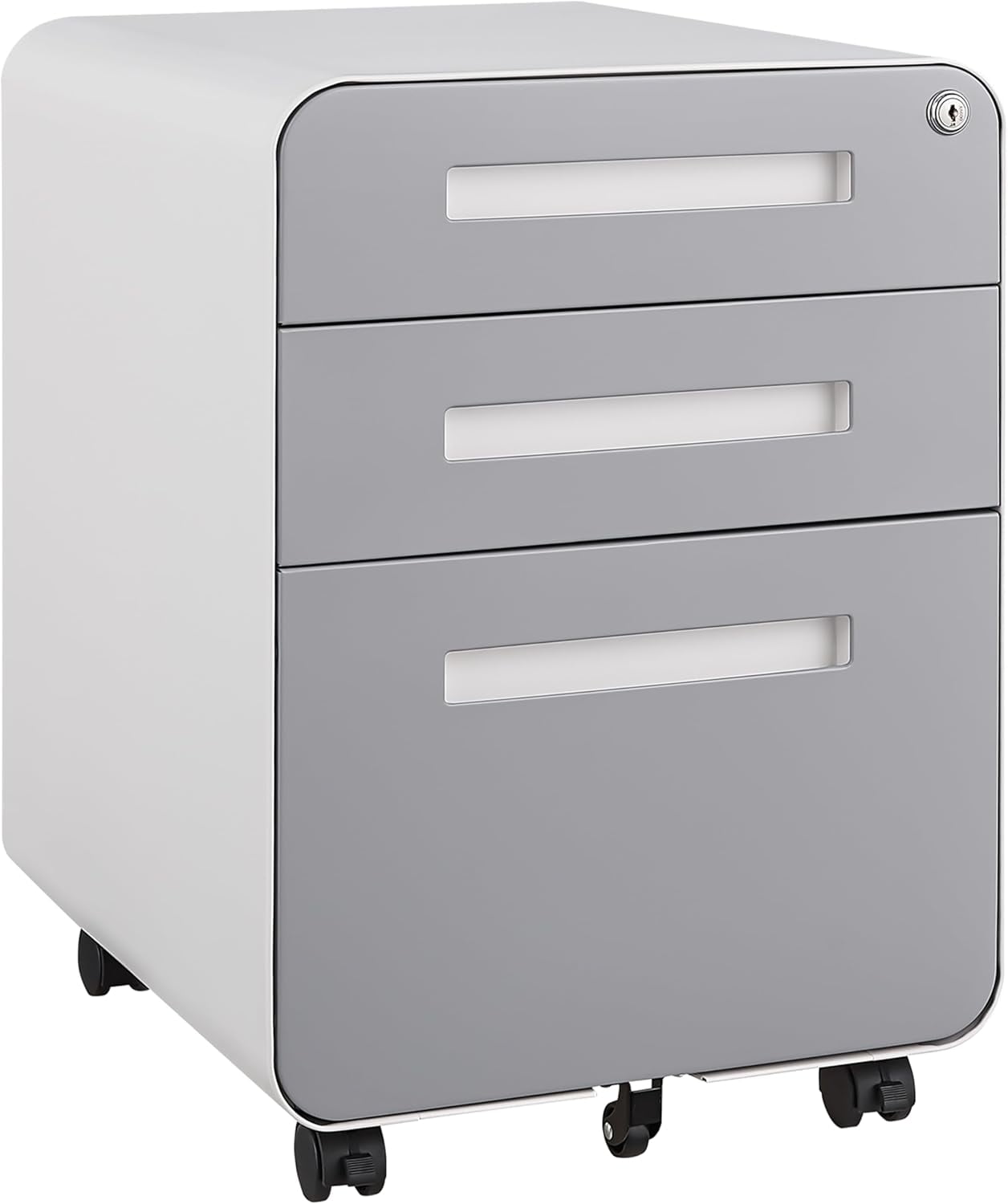 Trendy Modern Metal Office Mobile File Cabinet with Drawers with Lock ...