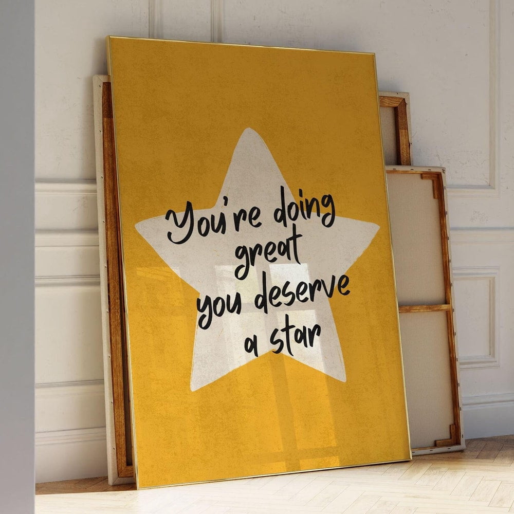 Trendy Motivational Star Wall Art, Aesthetic Home Decor, Uplifting ...
