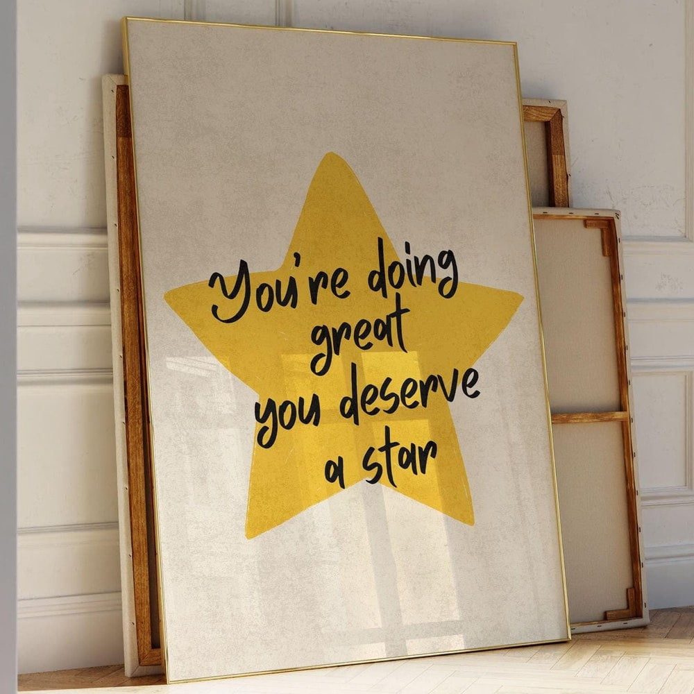 Trendy Motivational Star Wall Art, Aesthetic Home Decor, Uplifting ...