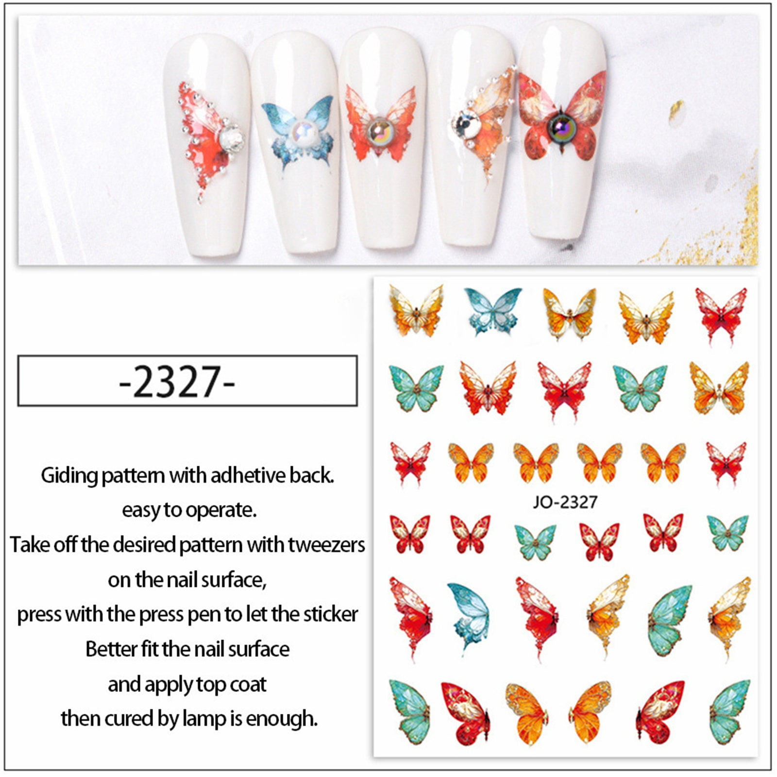 Trendy Nail Stickers Press on Nails Stickers for Girls Nail Tweezers ...