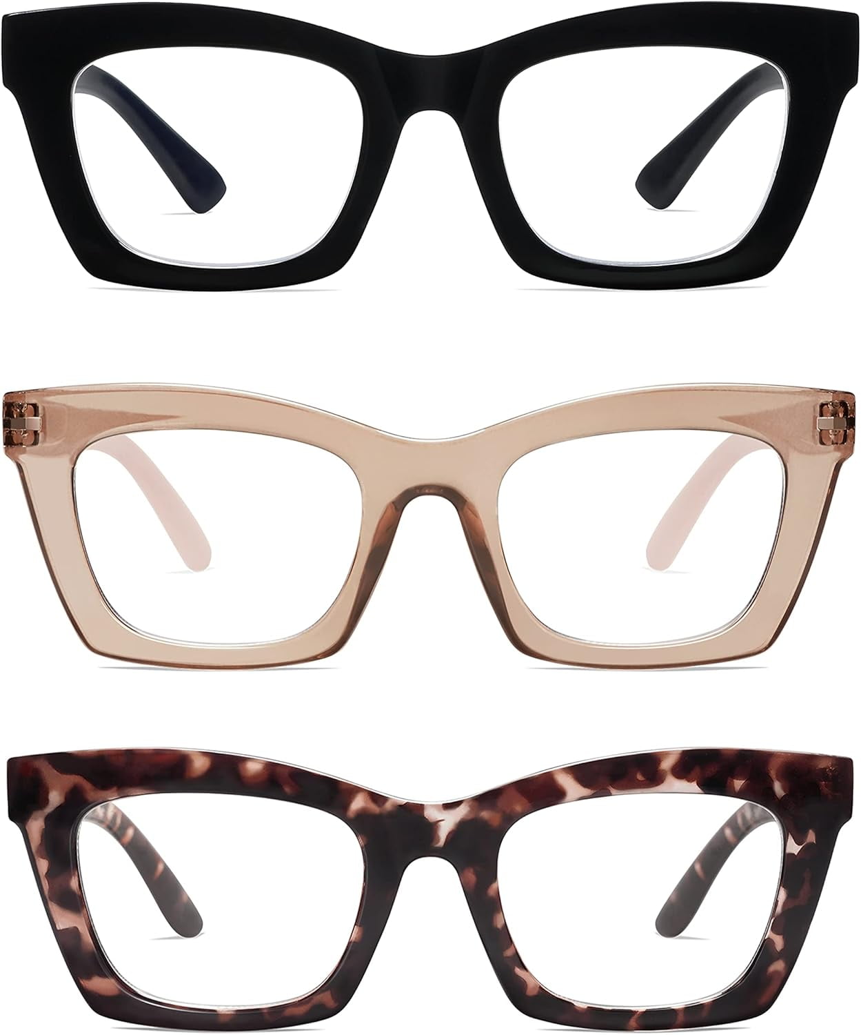 Trendy Oversized Blue Light Stylish Readers for Women,Retro Square Cute ...