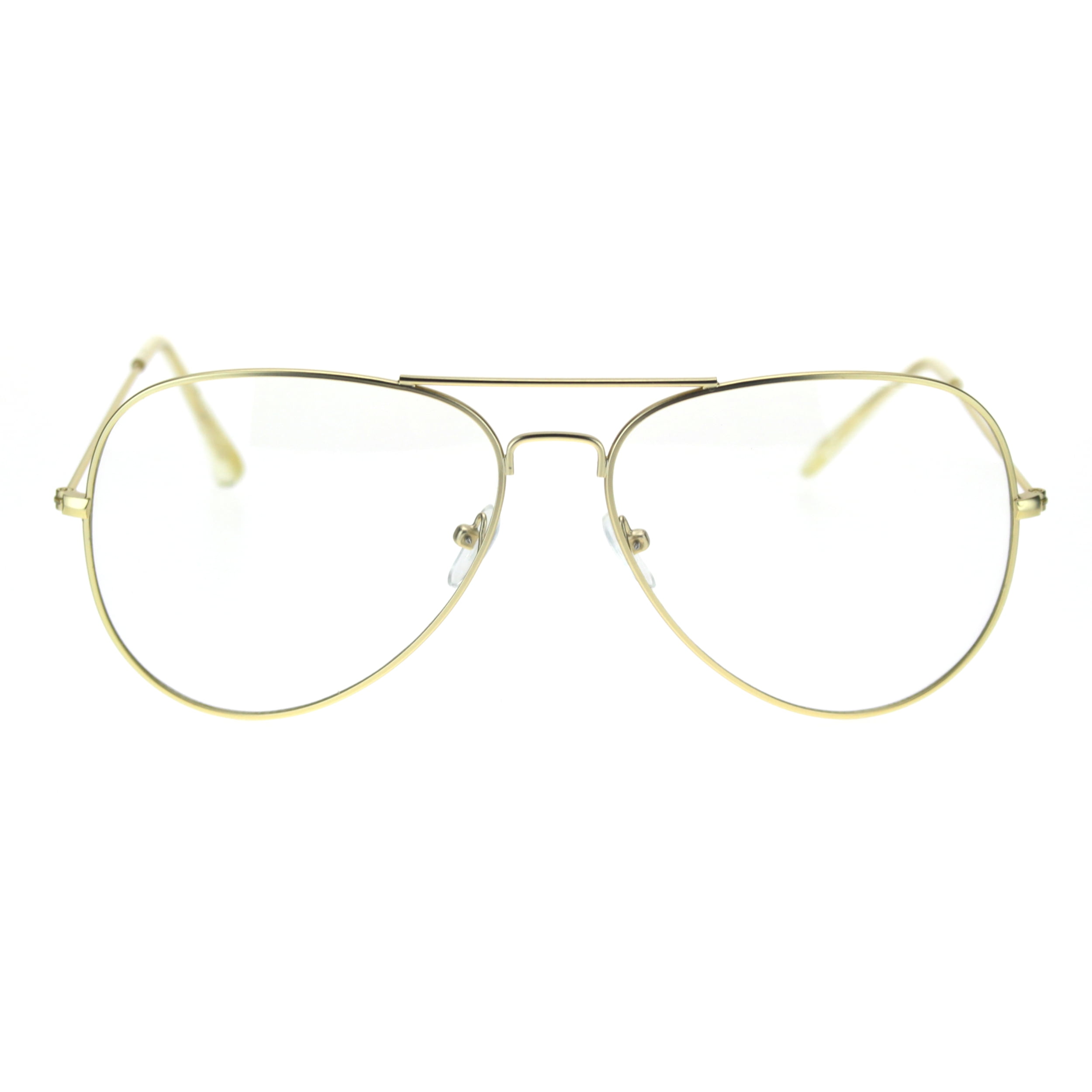 Trendy Oversized Officer Style Tear Drop Shape Metal Clear Lens ...