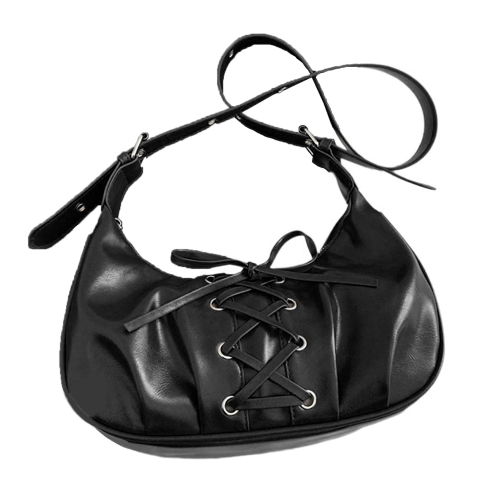 Trendy PU Leather Shoulder Bag with Knot Tie Detail Adjustable Strap ...