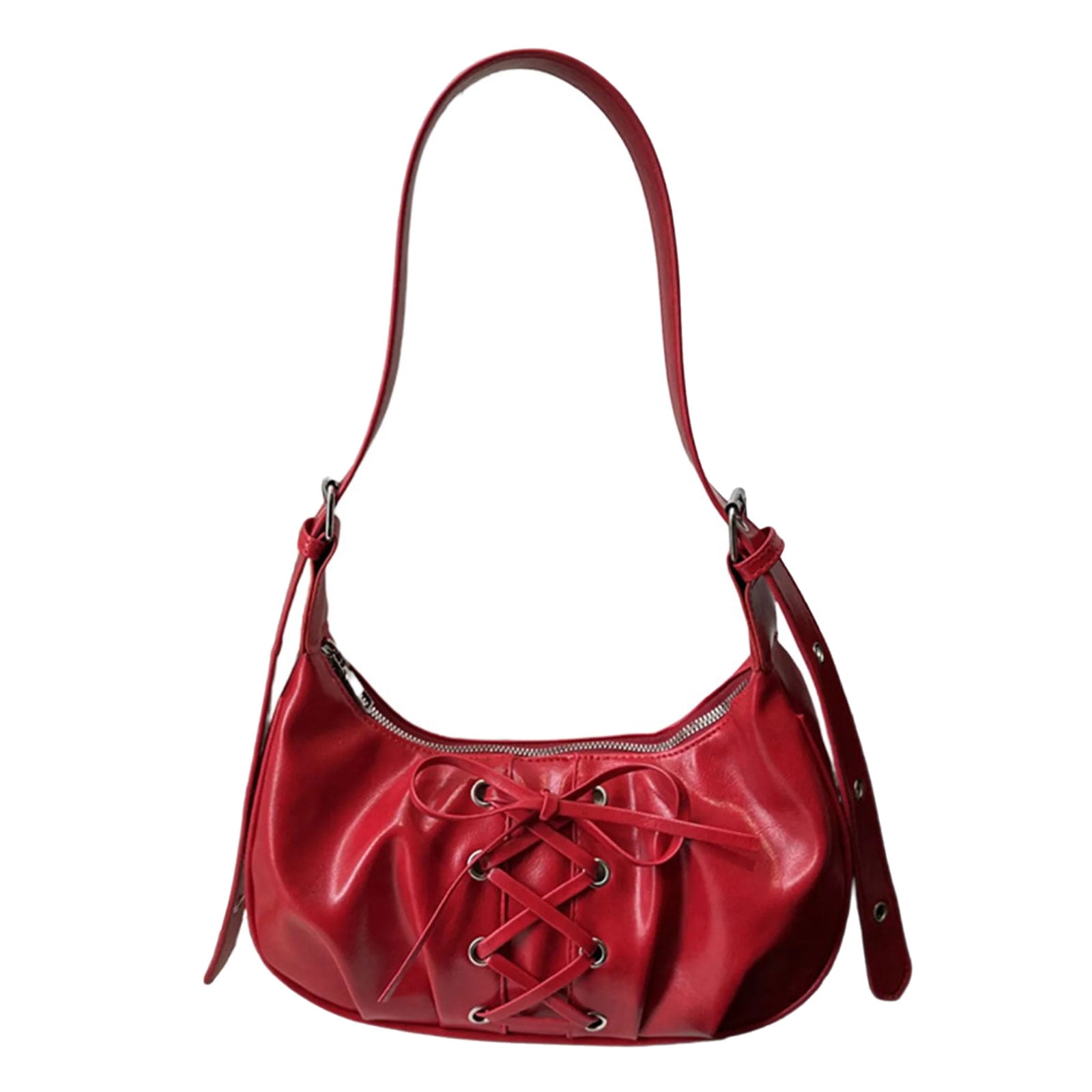 Trendy PU Leather Shoulder Bag with Knot Tie Detail Adjustable Strap ...