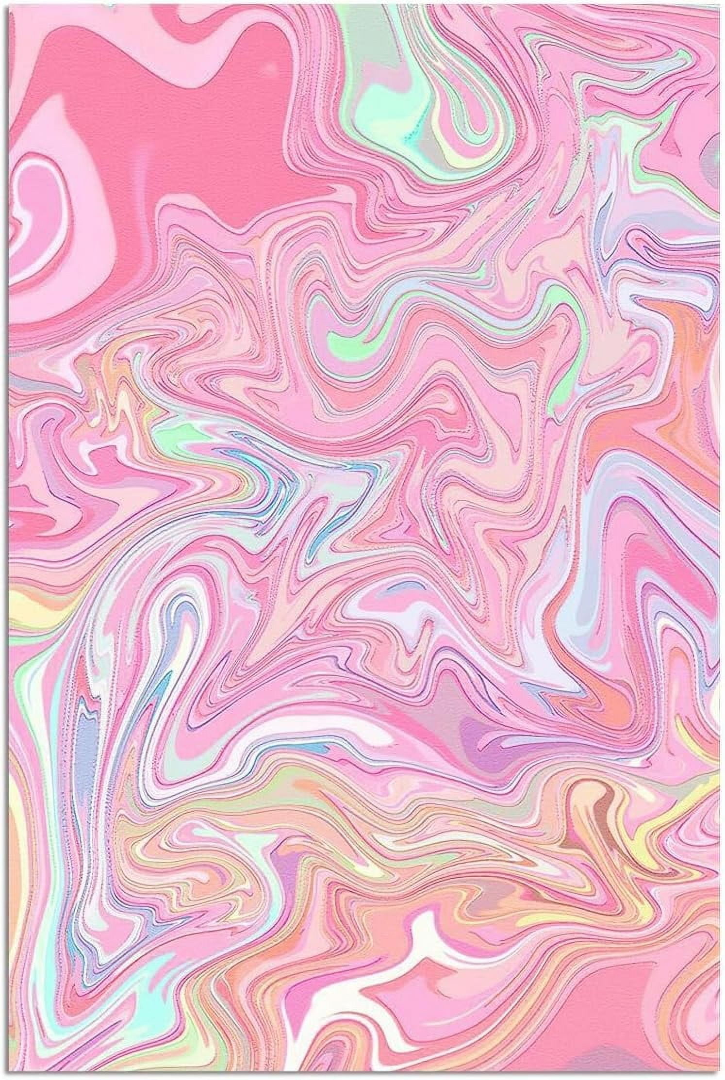Trendy Pink Abstract Fluid Painting Colorful Aesthetic Cool Art Poster ...