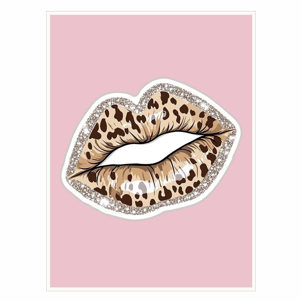 Trendy Pink Leopard Lips Posters Unique Leopard Lips Print Canvas ...