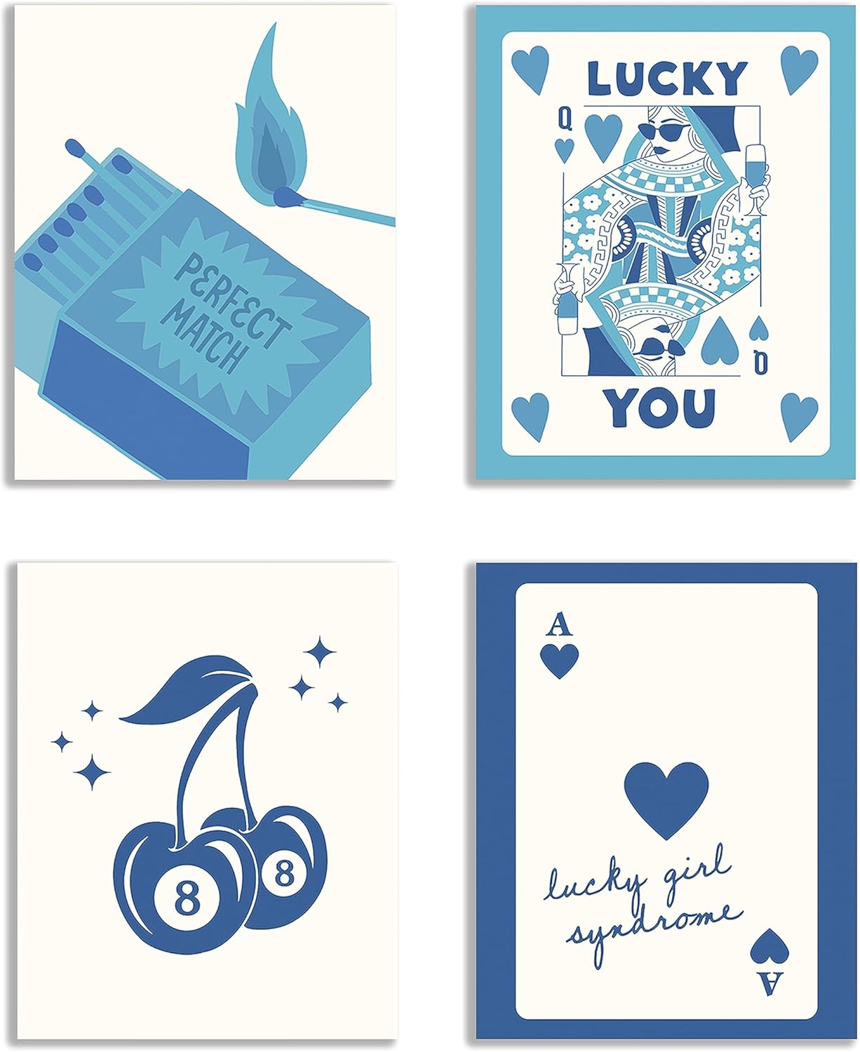 Trendy Pink Preppy Retro Lucky You Girl Syndrome 8 Ball Queen Cherry ...