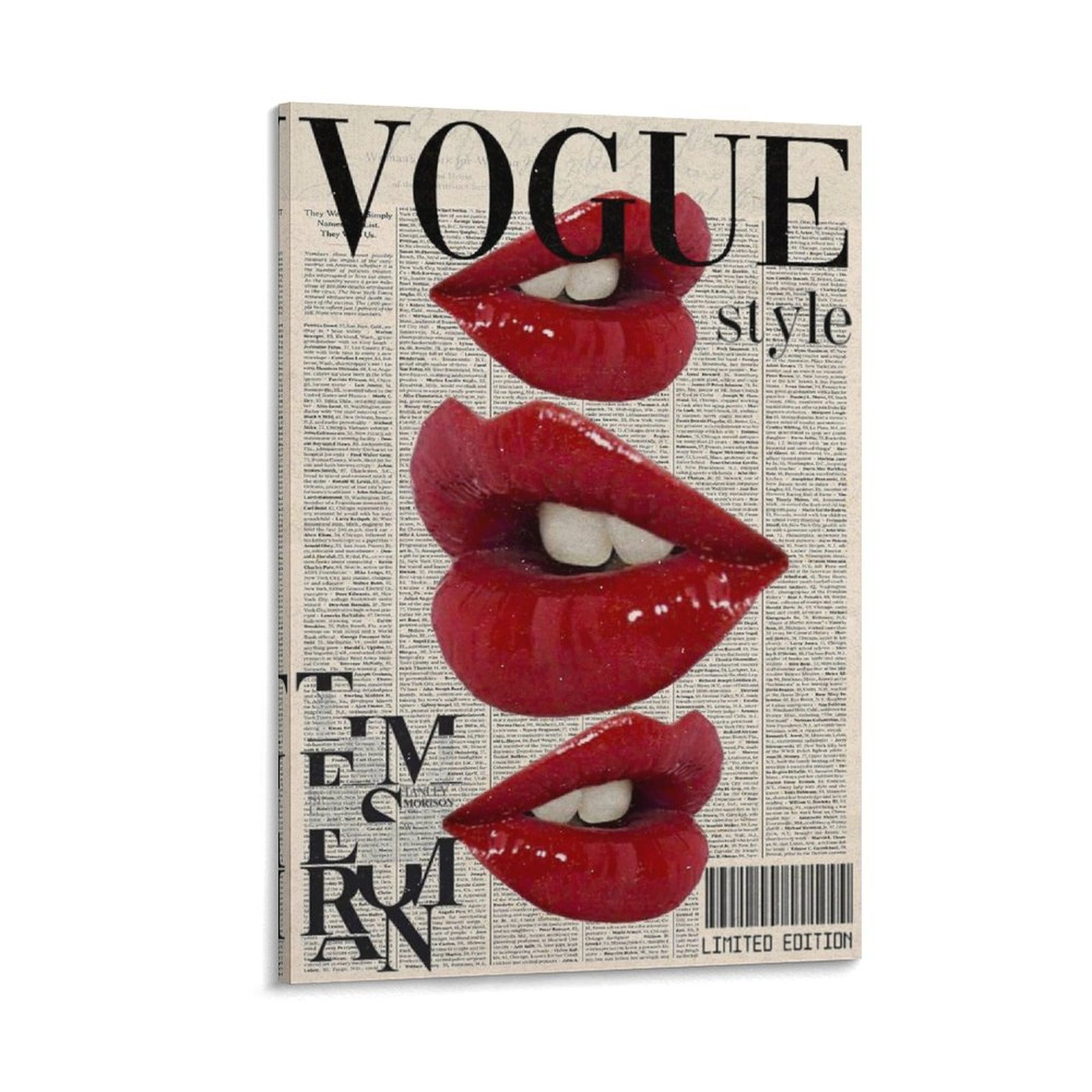 Trendy Preppy Red Lips Room Aesthetic Frame-style16x24inch(40x60cm ...
