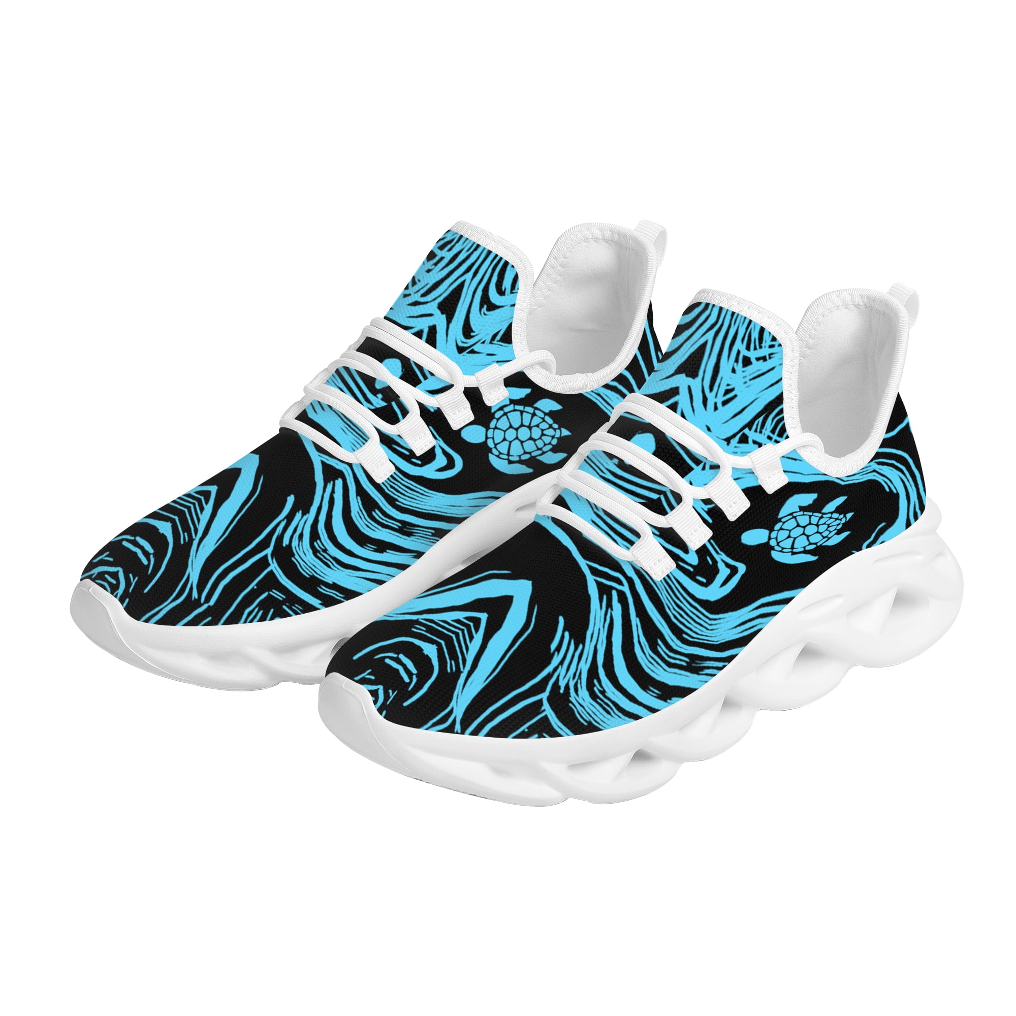 Trendy Psychedelic Cool Blue Printed Turtle Sneakers Lightweight And ...