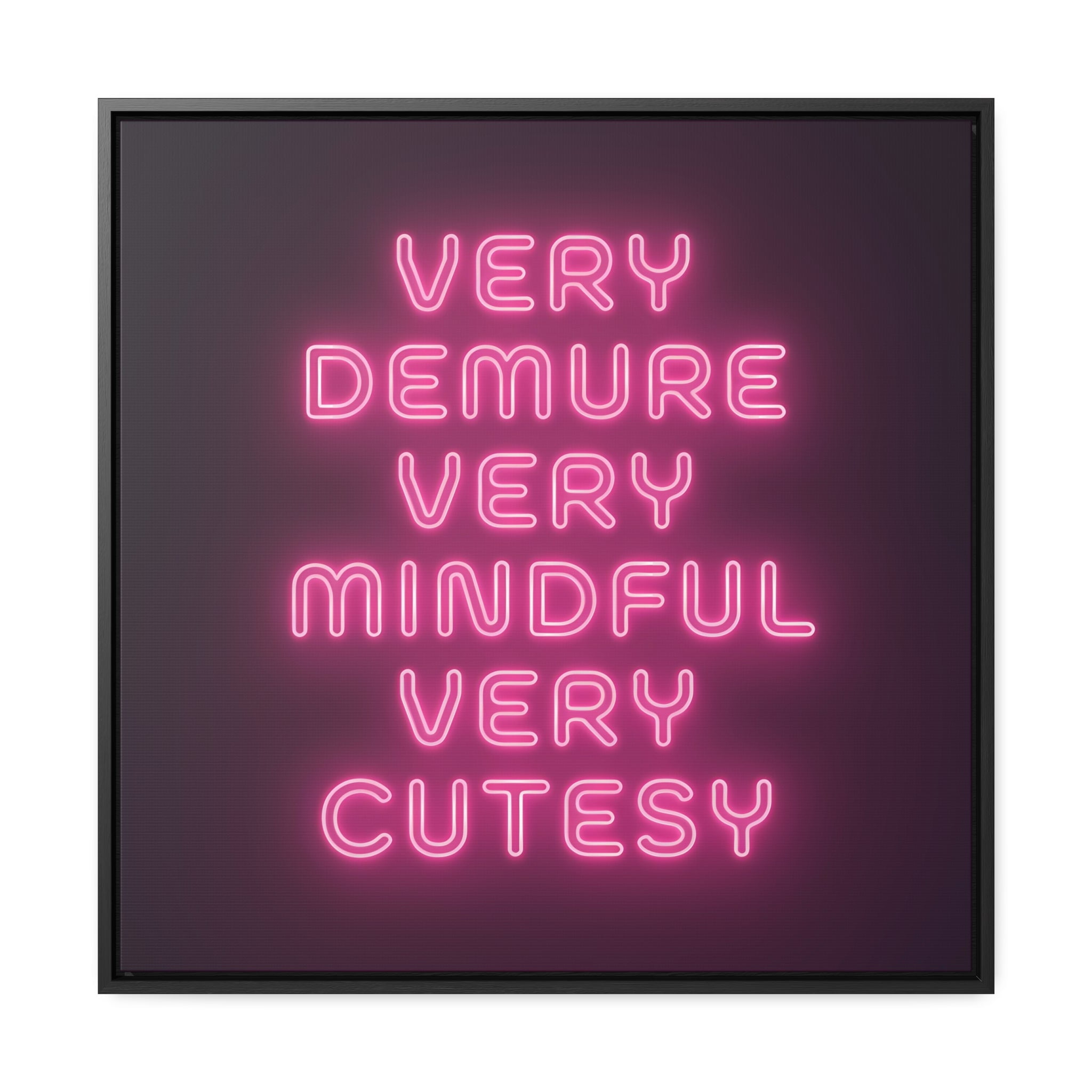 Trendy Quote Square Frame Canvas Wall Art for Fashionistas, Very Demure ...
