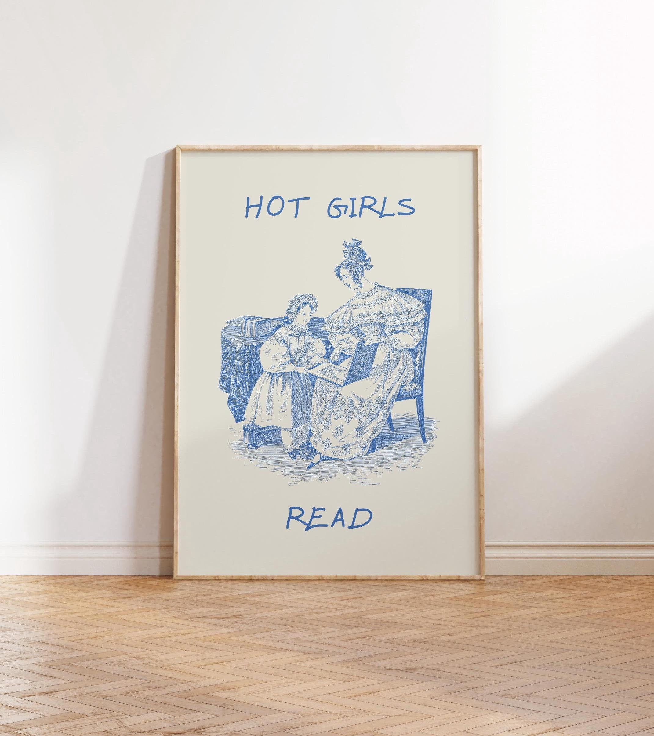 Trendy Reading Print Cute Desk Decor Feminine Wall Art Book Lover Gift ...