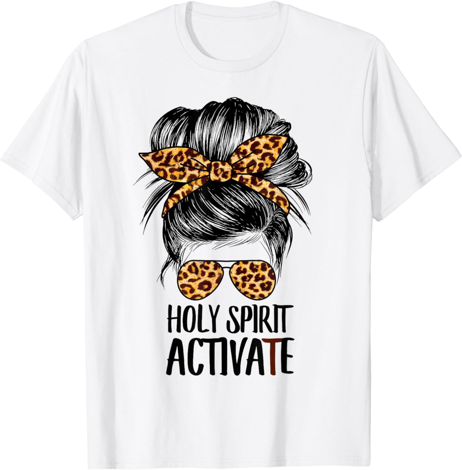 Trendy Religious Holy Spirit Cool Mom Life Leopard Print T-Shirt ...
