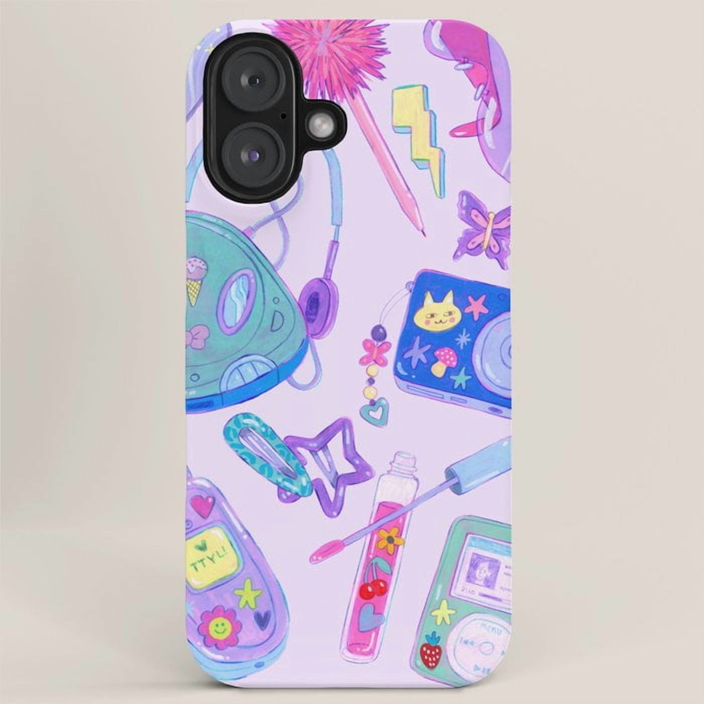 Trendy Retro 2000s Aesthetic "Y2K Vibes" Heavy-Duty Protective Case for ...