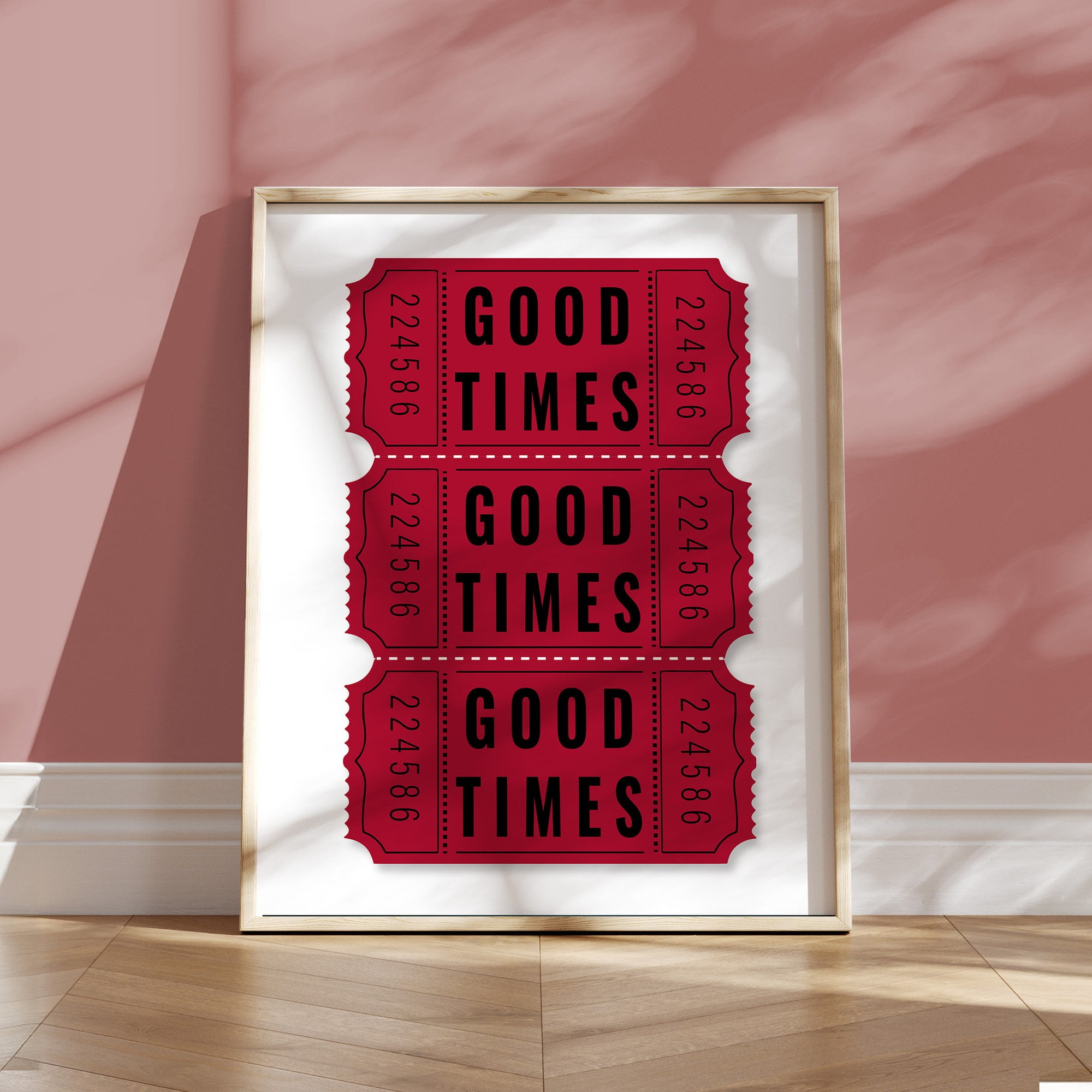 Trendy Retro Wall Art Red 'Good Times' Tickets - Girly Dopamine ...